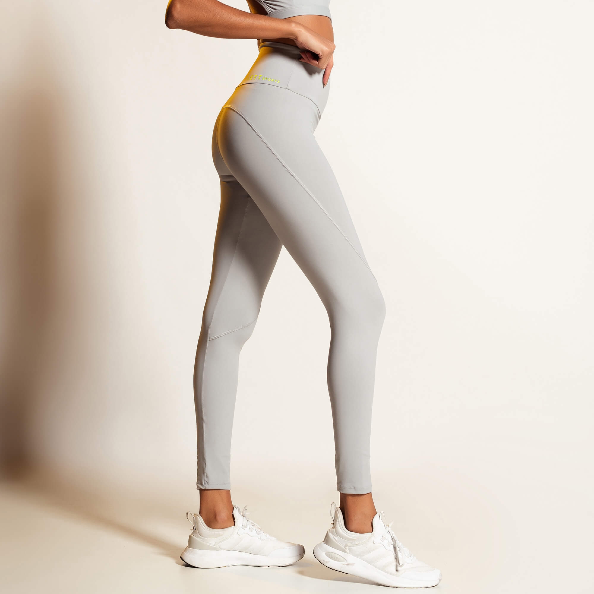 Calça Legging cinza claro gym - Lett Sports